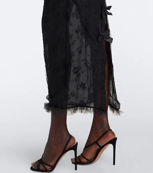 Alessandra Rich Bow-detail Lace Maxi Dress