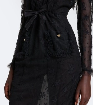 Alessandra Rich Bow-detail Lace Maxi Dress