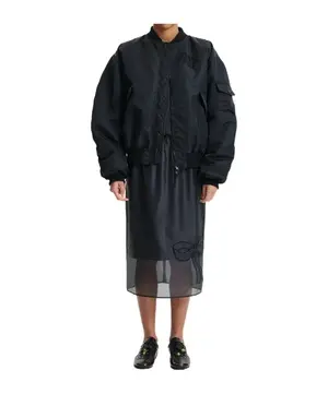 Cecilie Bahnsen Long-sleeved Bomber Jacket - Black