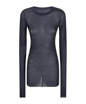 Rick Owens Ribbed Long Sleeved Top - Black