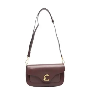 COCCINELLE Logo-plaque Leather Shoulder Bag - Berry