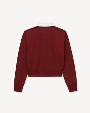 Kenzo Varsity' Embroidered Long Sleeve Polo In Heavy Cotton