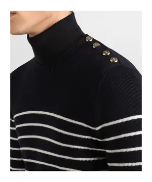 Dolce & Gabbana Striped Knit Sweater With Button Detailing - Multicolor