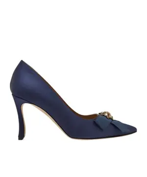 MANOLO BLAHNIK Manolo Blahnik Pointed Toe Stiletto High Heels With Bow Detailing