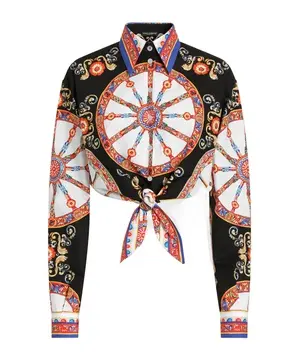 Dolce & Gabbana Carretto-print Cotton Poplin Shirt - Multi-color