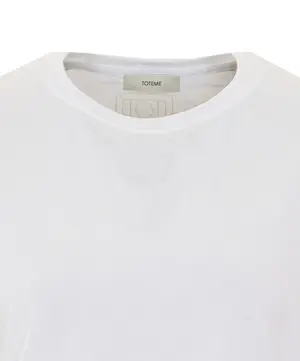 TOTEME Crewneck Short-sleeved T-shirt With Decorative Stitching