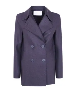 Harris Wharf London Double-breasted Cropped Coat - Bordeaux