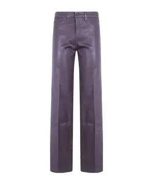 L'Agence Scottie Coated Wide-leg Jeans