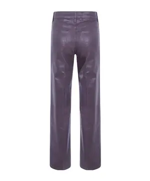 L'Agence Scottie Coated Wide-leg Jeans
