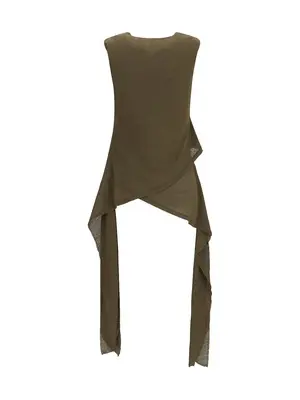 GANNI Marl Mesh Tie Knot Tank Top - Green