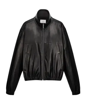 Saint Laurent Cassandre Jacket In Lambskin - Black