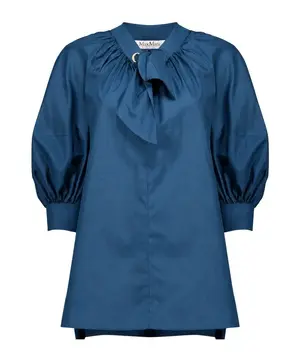 Max Mara Gathered Poplin Shirt Dress