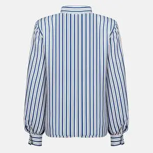 Max Mara Striped Long-sleeve Shirt With Pussy Bow Detail