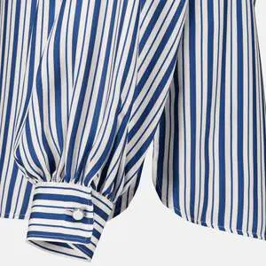 Max Mara Striped Long-sleeve Shirt With Pussy Bow Detail