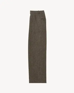 Saint Laurent Herringbone Wool Wide-leg Pants