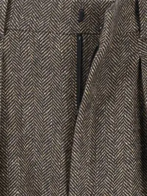 Saint Laurent Mid-rise Wide Leg Pleated Trousers