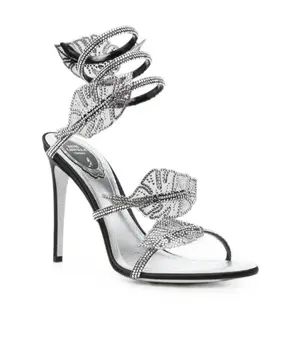 Rene Caovilla Leaf Crystal-embellished Heeled Sandals