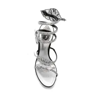 Rene Caovilla Leaf Crystal-embellished Heeled Sandals
