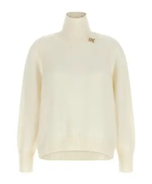 Fabiana Filippi Ribbed Turtleneck Knitted Sweater - White