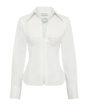 MARINE SERRE Zip-front Bustier Shirt