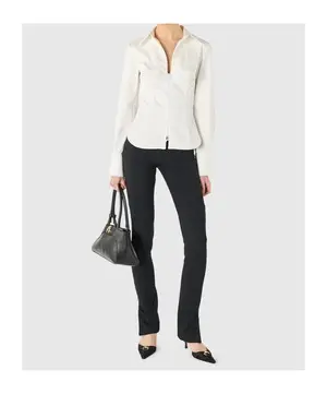 MARINE SERRE Zip-front Bustier Shirt