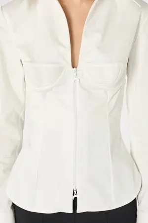 MARINE SERRE Zip-front Bustier Shirt