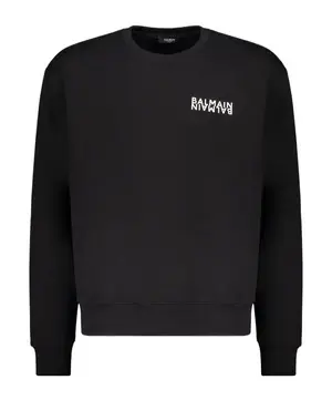 Balmain Logo Crewneck Sweatshirt - Black