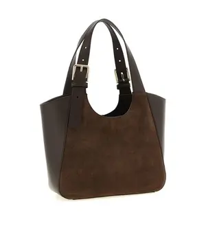 Furla Suede-panel Leather Shoulder Bag