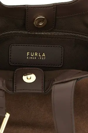 Furla Suede-panel Leather Shoulder Bag