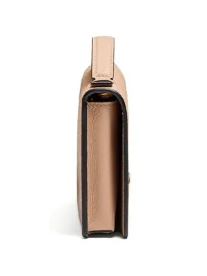 Valentino Garavani Vlogo Signature Grainy Calfskin Wallet With Chain - Pink