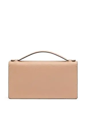 Valentino Garavani Vlogo Signature Grainy Calfskin Wallet With Chain - Pink