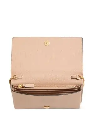 Valentino Garavani Vlogo Signature Grainy Calfskin Wallet With Chain - Pink