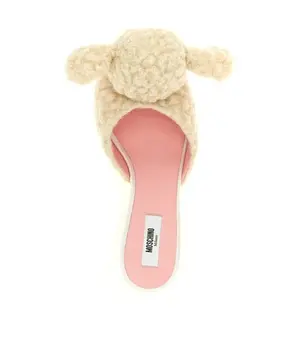 Moschino Teddy-bear Crystal-embellished Mules