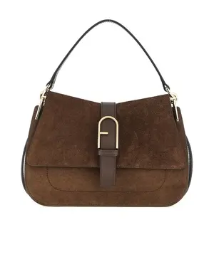 Furla Suede Shoulder Bag - Brown
