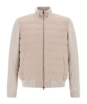 Herno Resort Jacket In Wool-blend Melange Flannel - Chantilly