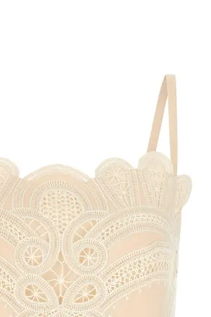 Elie Saab Embroidered Cropped Bralette - Cream
