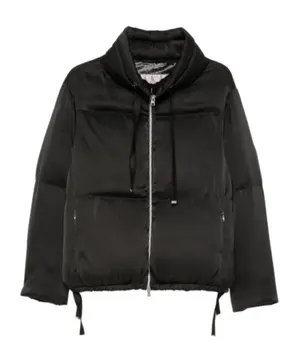 Herno High-neck Drawstring Zip-up Jacket - Black