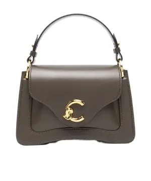COCCINELLE Logo-plaque Leather Tote Bag - Mud