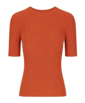 P.a.r.o.s.h Ribbed Crewneck Knit Top - Brown