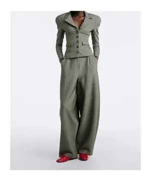 Magda Butrym Herringbone Wool-blend Barrel-leg Pants
