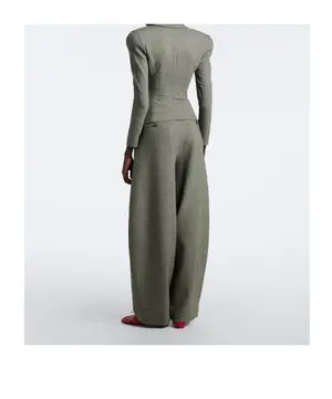 Magda Butrym Herringbone Wool-blend Barrel-leg Pants