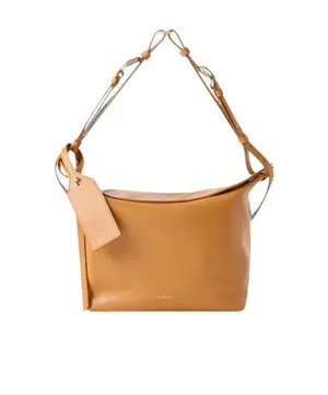 Furla M Logo-print Leather Shoulder Bag - Brown