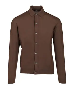 Fedeli Long-sleeve Cardigan - Brown