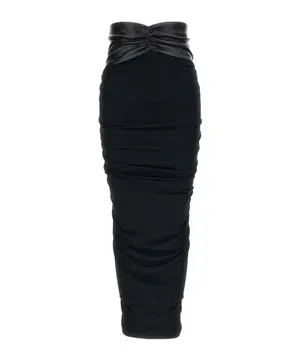 Andamane Draped Midi Skirt - Black