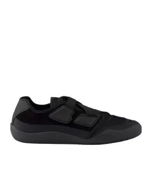 Prada Speedrock Leather And Mesh Fabric Sneakers - Black
