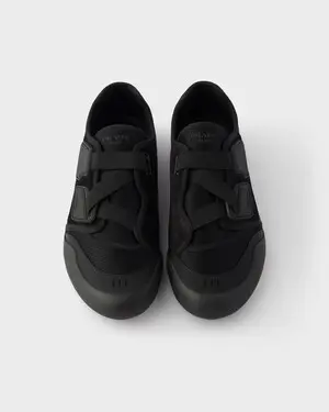 Prada Speedrock Leather And Mesh Fabric Sneakers