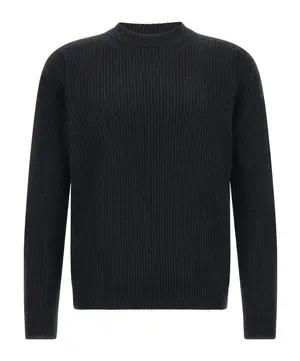 ZANONE Ribbed Sweater - Navy Blue