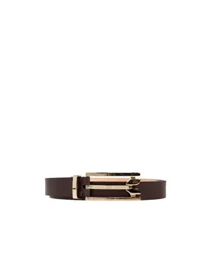 Victoria Beckham Dorian Buckle Belt - Wine Red