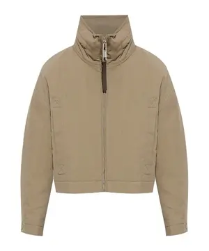 Moschino Stand-up Collar Zip-up Jacket - Beige