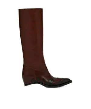 MAISON MARGIELA Heel-less Western Knee Boot - Brown